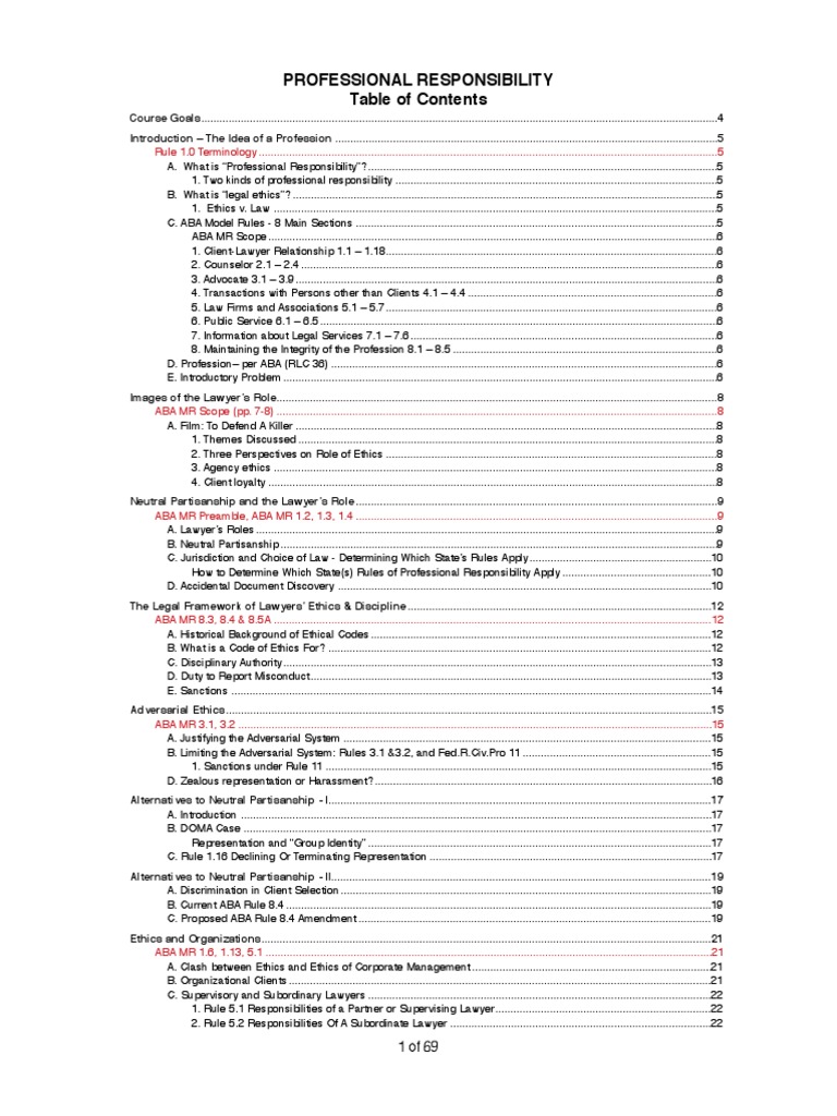 Professional Responsibility Outline PDF | PDF | Attorney–Client Privilege | Lawyer
