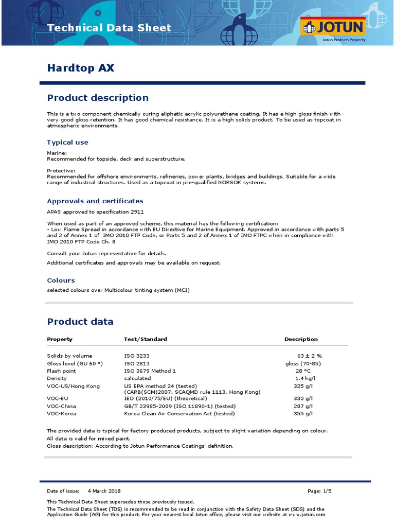 TDS Hardtop AX | PDF | Epoxy | Paint