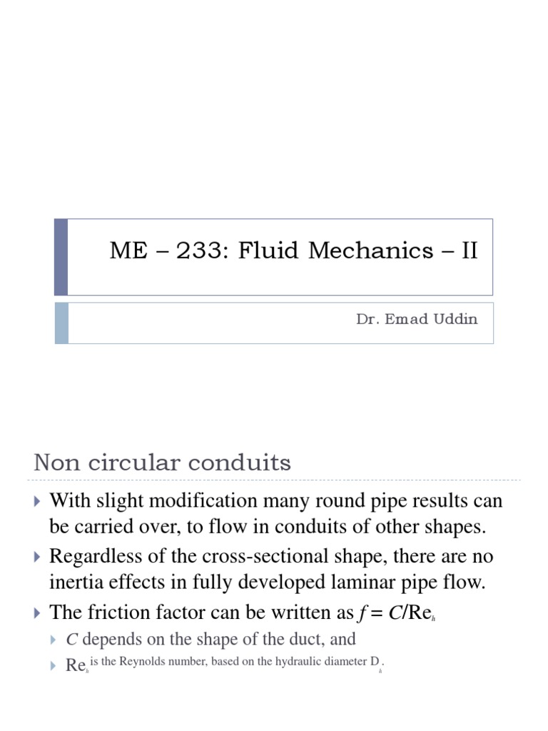 Non Circular Conduits | PDF | Classical Mechanics | Dynamics (Mechanics)