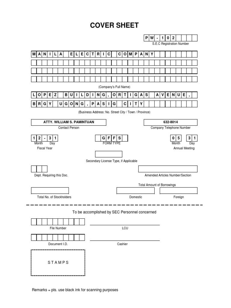 Cover Sheet: 632-8014 Atty. William S. Pamintuan | PDF | Expense | Revenue