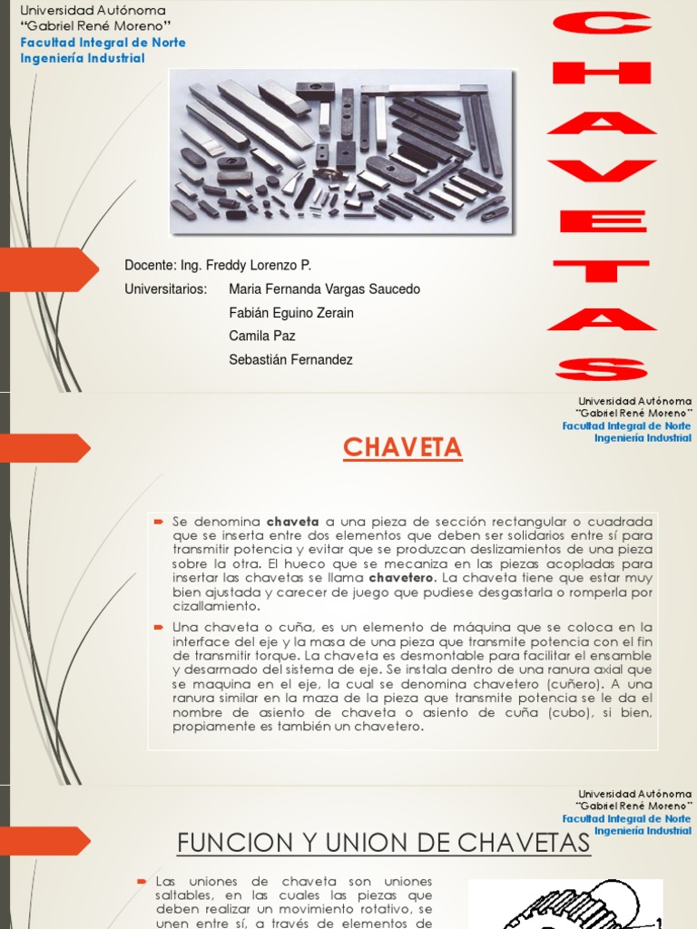 Chavetas Elementos de Maquinas | PDF | Acero | Ingeniería mecánica