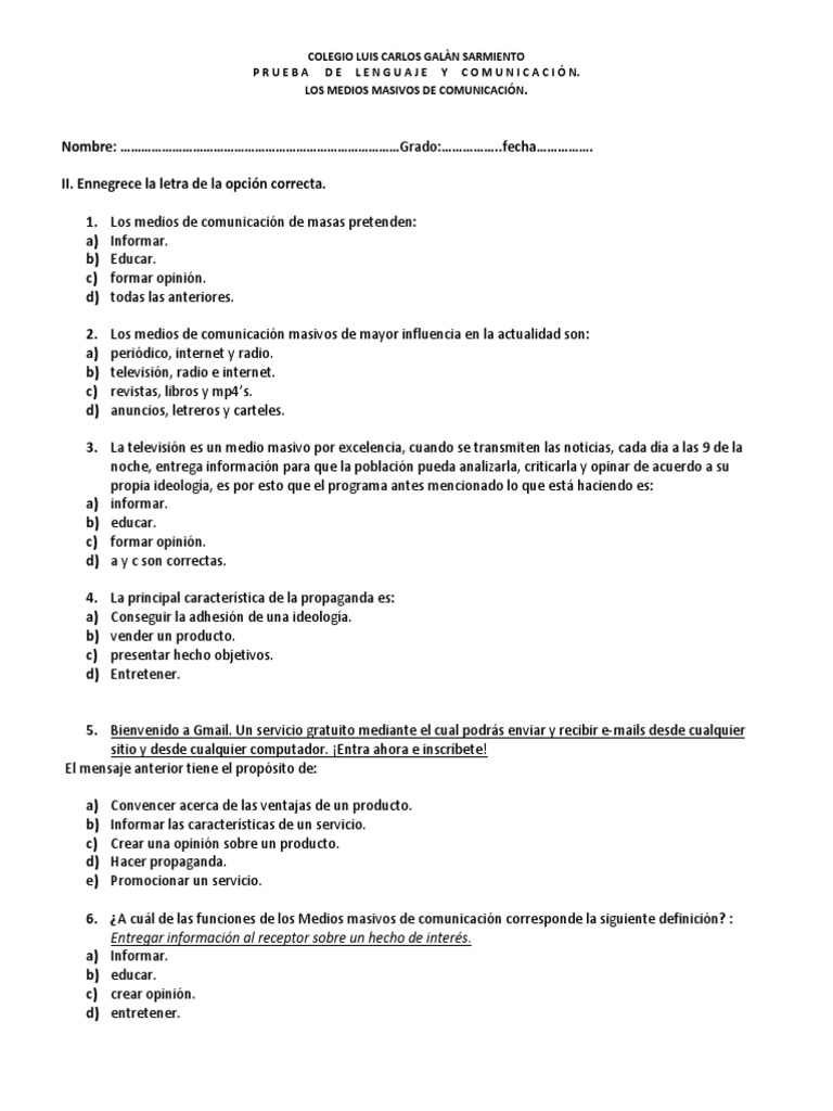 Evaluación de Medios de Comunicación | PDF | Medios de comunicación en ...