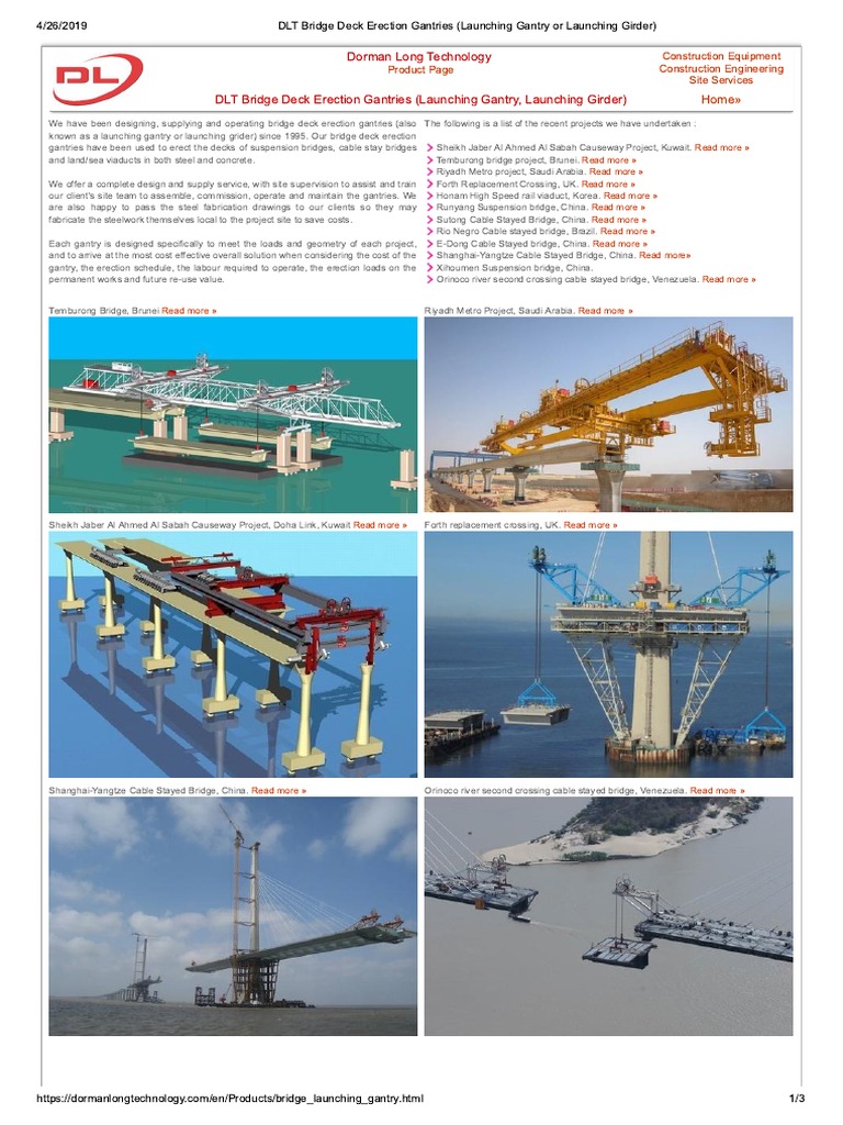 DLT Bridge Deck Erection Gantries (Launching Gantry or Launching Girder ...