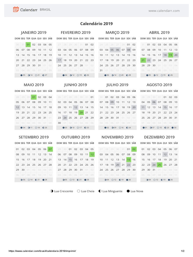 Calendário 2019 | PDF | Natal