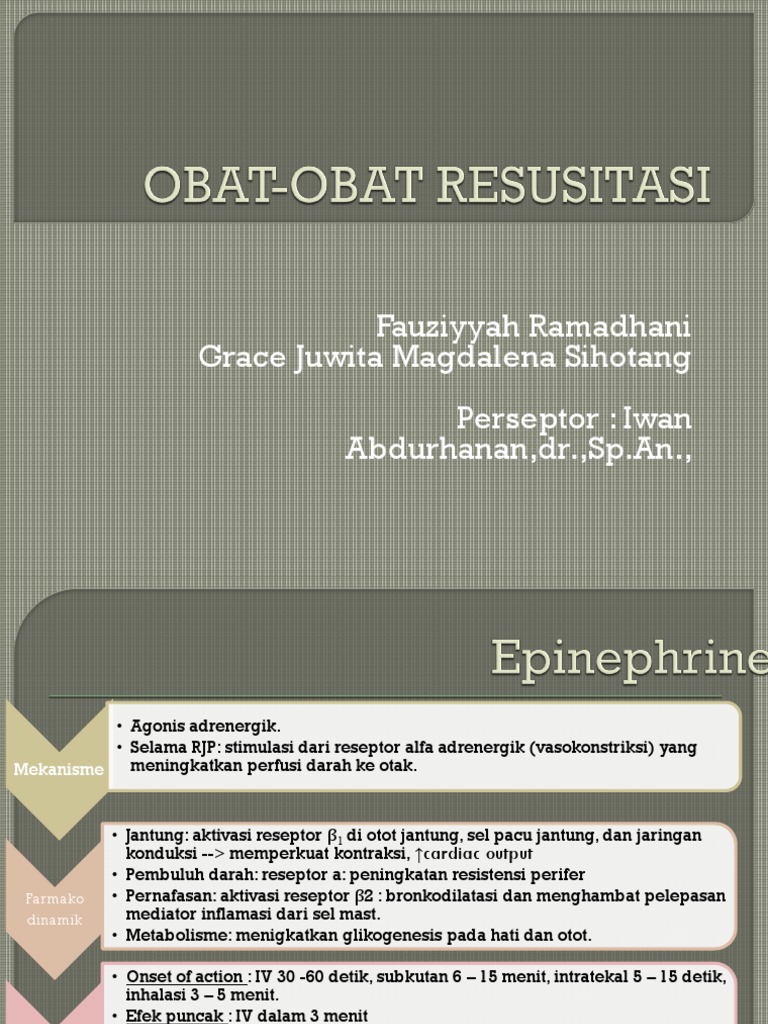 Anestesiologi CSS Obat-Obat Resusitasi | PDF