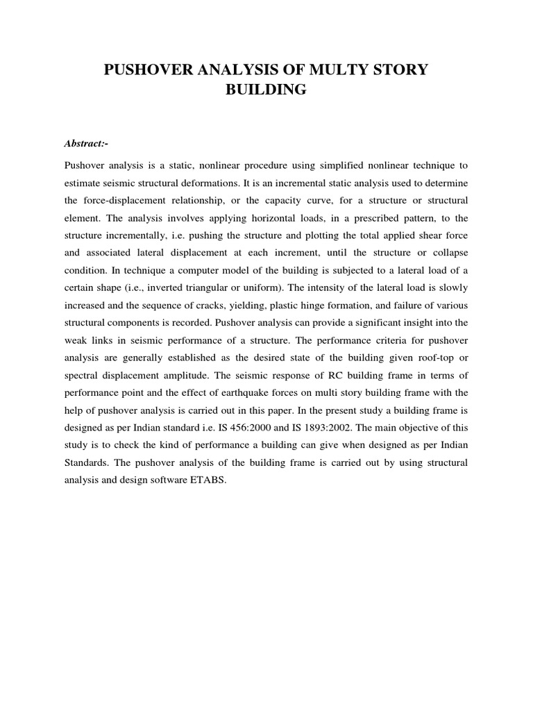 Pushover Analysis On Multistory Building | PDF | Structural Engineering ...