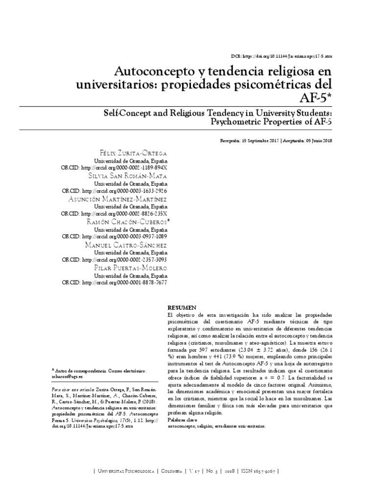 Texto Del Artículo - Test AF5 | PDF | Spss | Modelos de ecuaciones ...