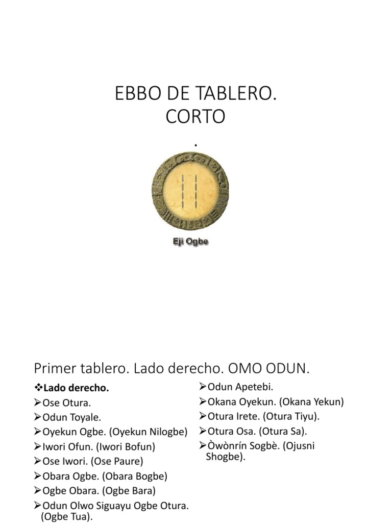 Ebo de Tablero: Ritual y Significado | PDF | Santeria | Religión étnica