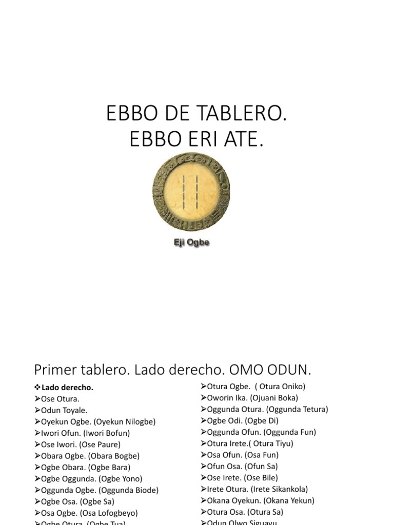 Ebbo Eri Ate PDF | PDF | Religiones religiosas | Santeria