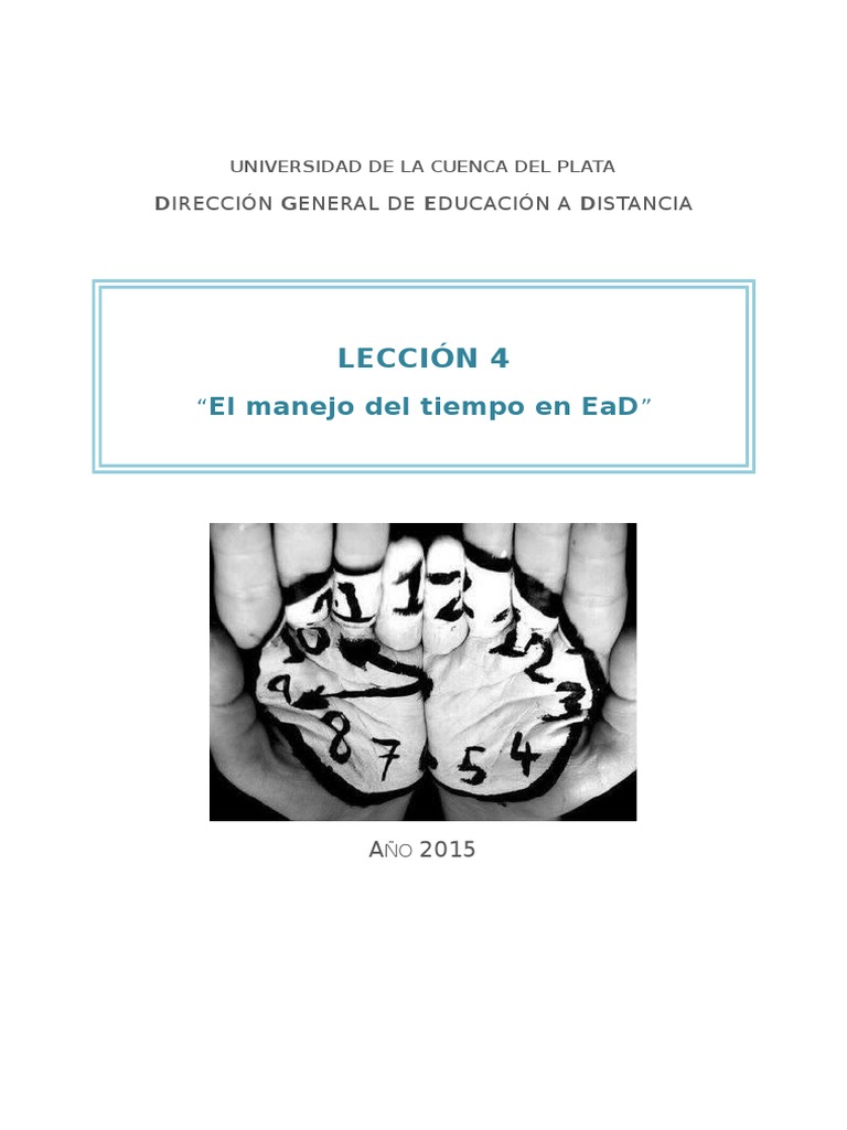 Lección 4 El Manejo Del Tiempo en EaD | PDF | Prueba (evaluación ...