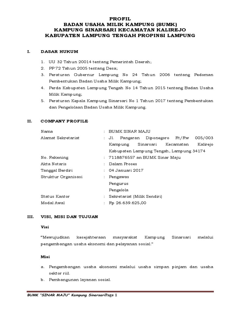 Profil Usaha BUMDes | PDF