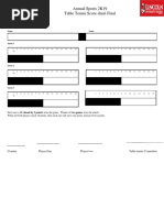 TABLE TENNIS Score Sheet | PDF
