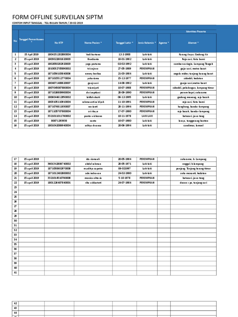 Offline Surveillance Form: A Sample Patient Registration and Medical ...