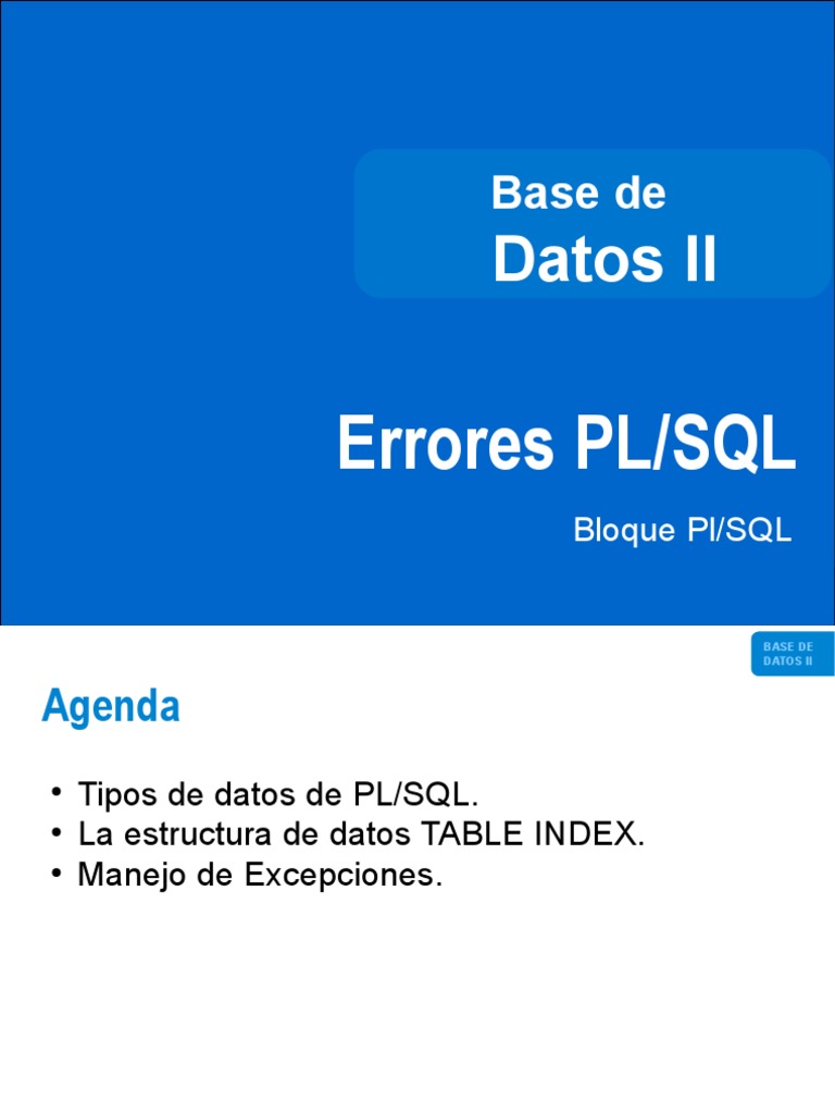 T08 PLSQL02 Errores PDF | Descargar gratis PDF | Pl / Sql | SQL