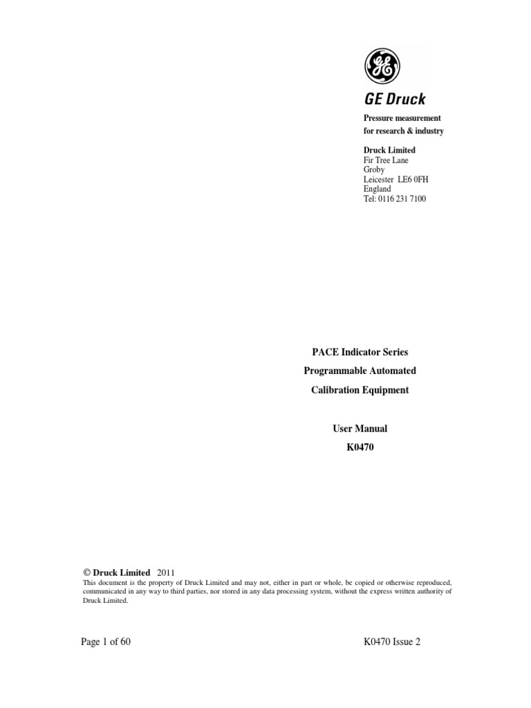 GE Druck PACE1000 Manual PDF | PDF | Electrical Connector ...