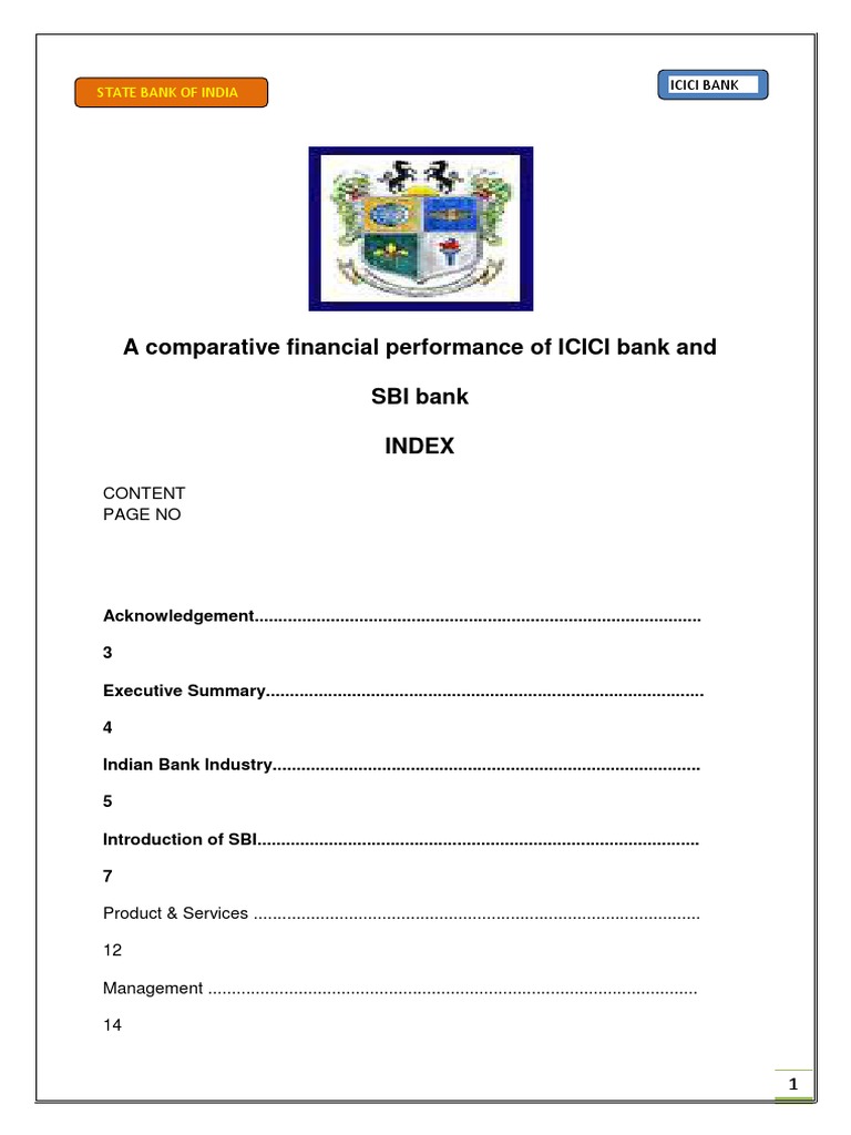 A Comparative Financial Performance of ICICI Bank and SBI Bank | PDF ...