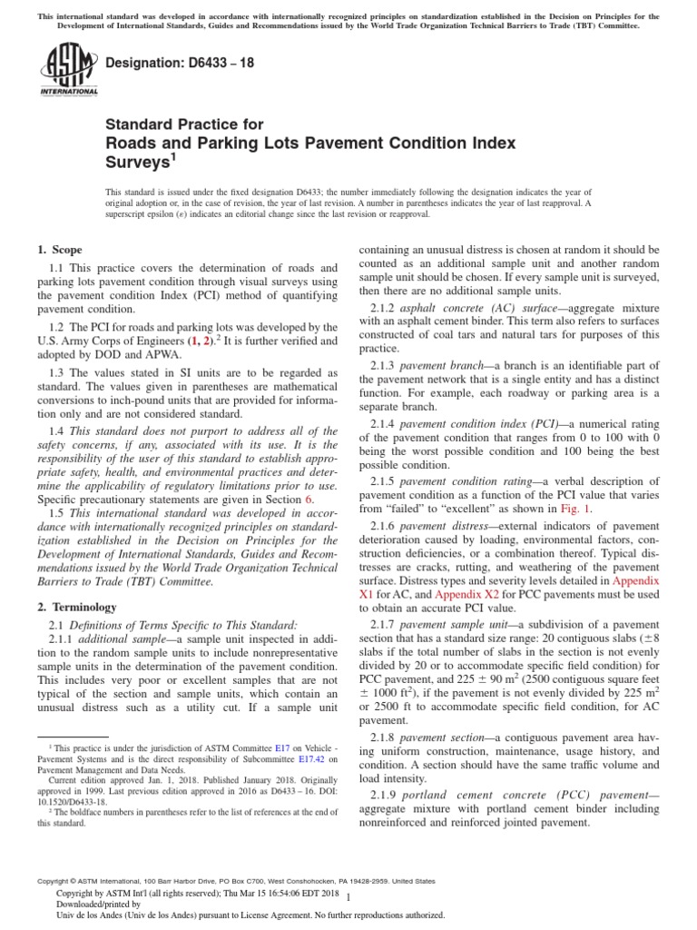 ASTM D 6433 - 18 (4).pdf | Fracture | Transport