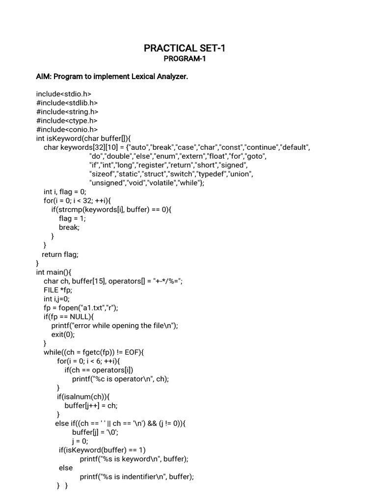 Program To Implement Predictive Parsing Using Ll1 Grammar In C Pdf Computer Standards
