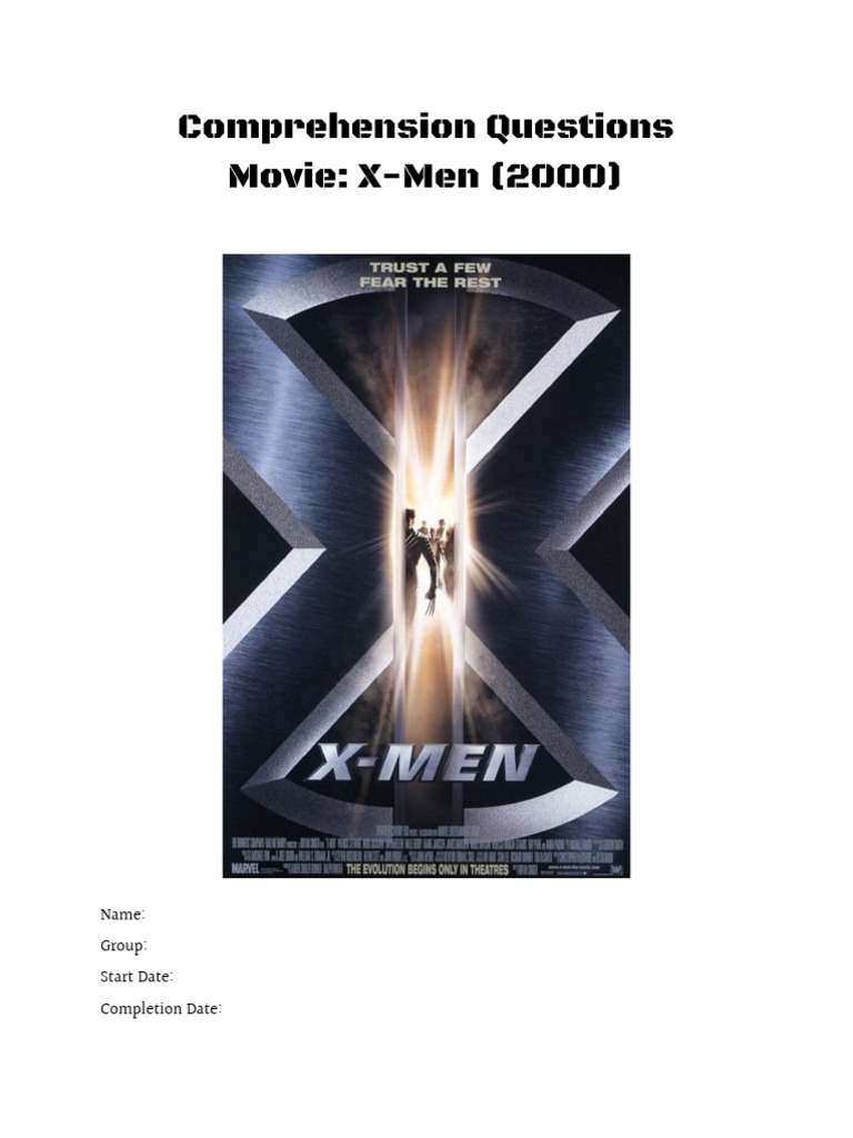 X-Men 2000: Comprehension Questions | PDF | Marvel Comics