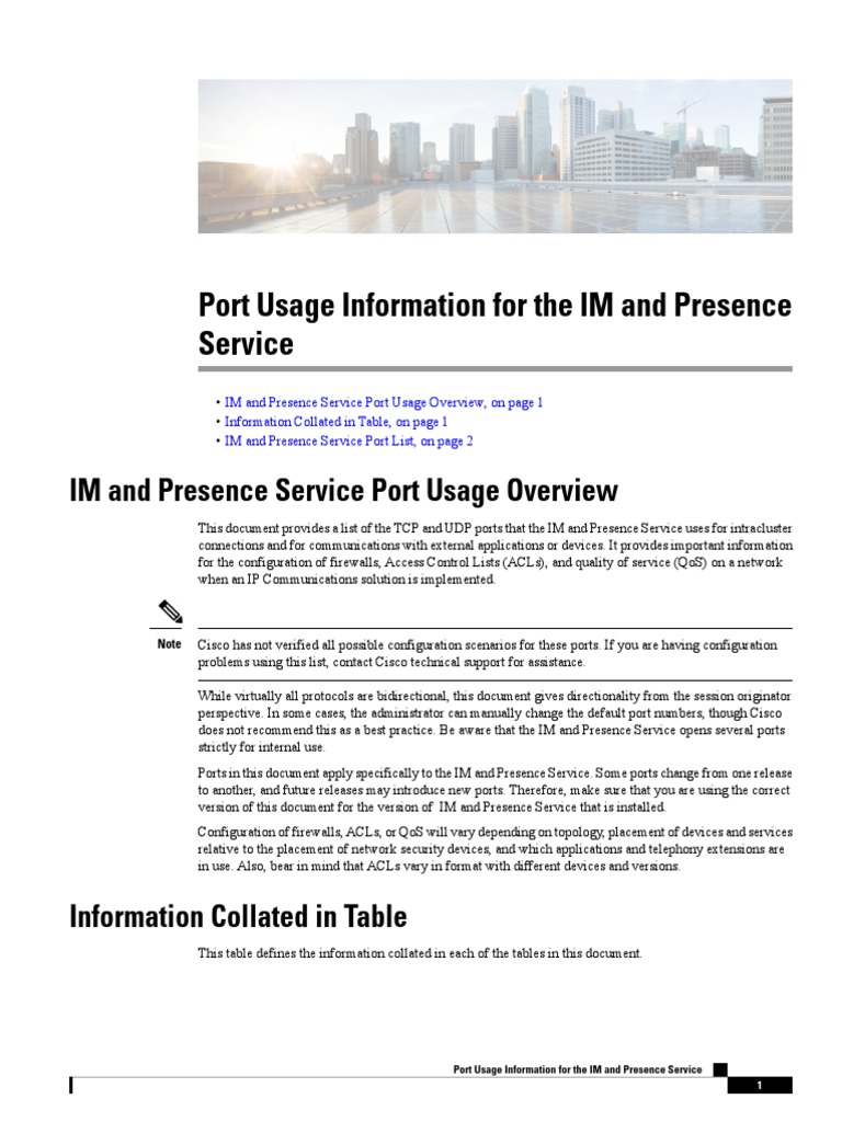 Imp Port Utilization Pdf Port Computer Networking Session Initiation Protocol