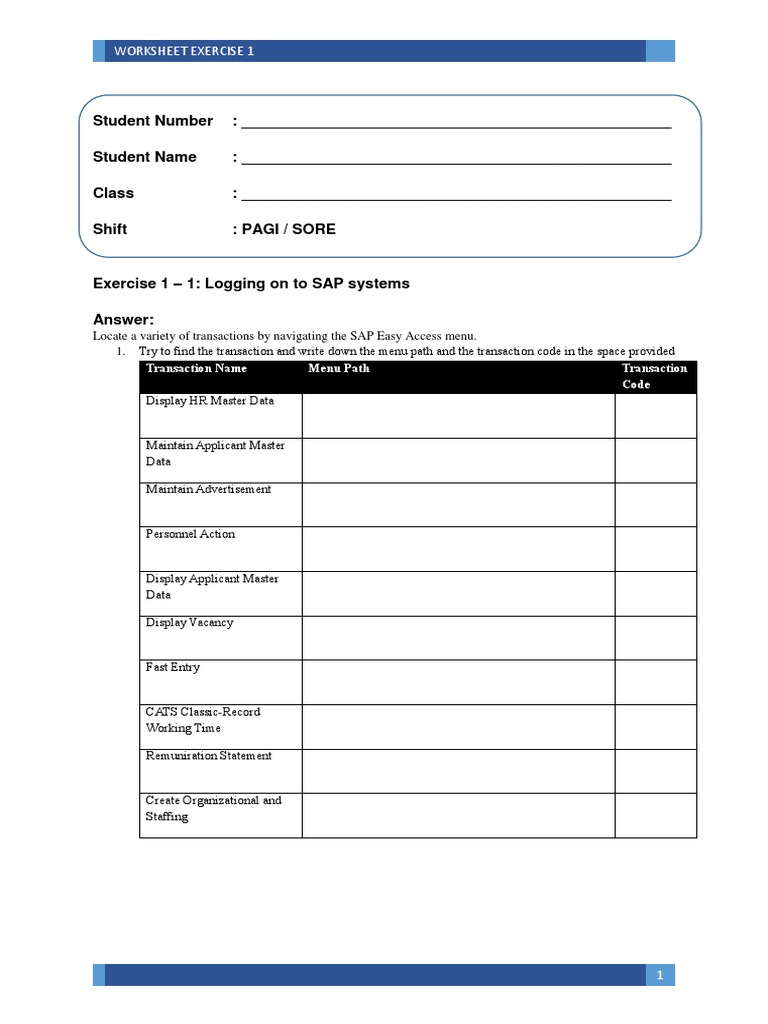 Exercise 1-Worksheet | PDF | Payroll | Overtime