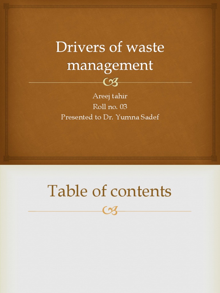 Drivers of Waste Management | PDF