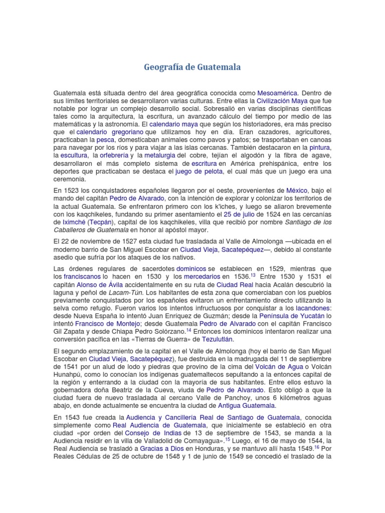 Geografía de Guatemala | PDF | America latina