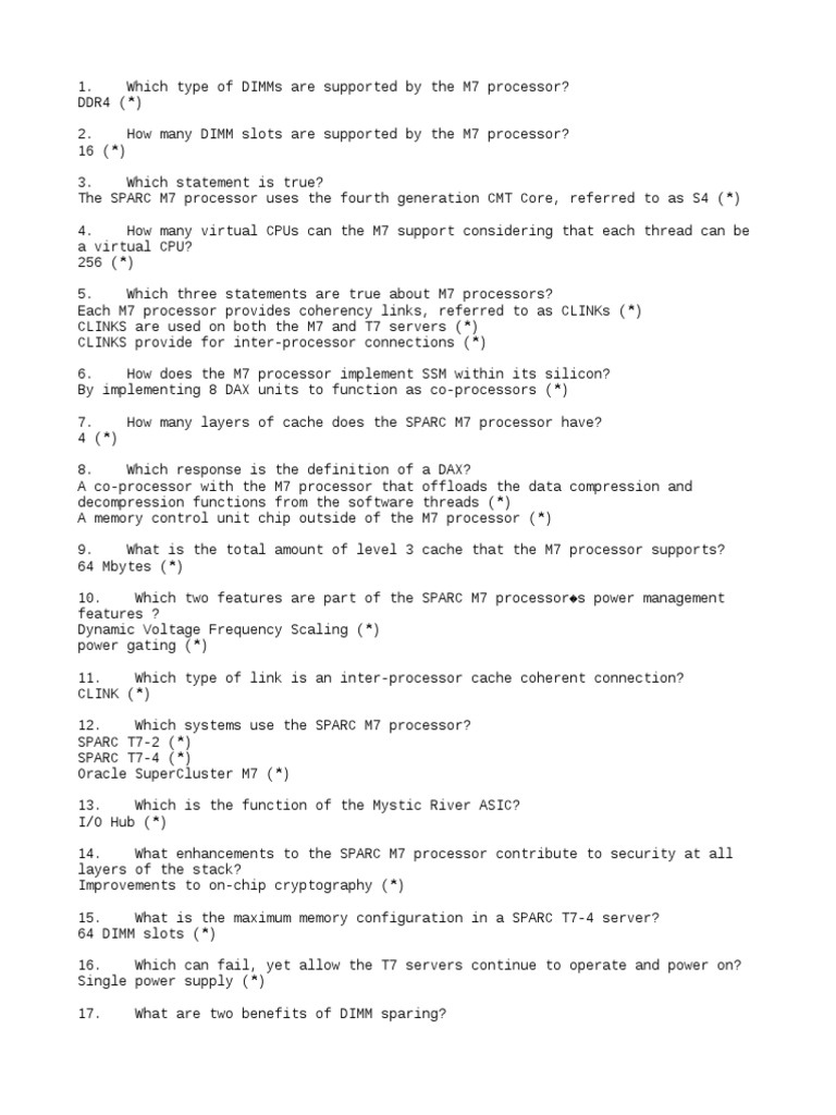 SPARC M7 & T7 Server Specs | PDF | Central Processing Unit | Booting