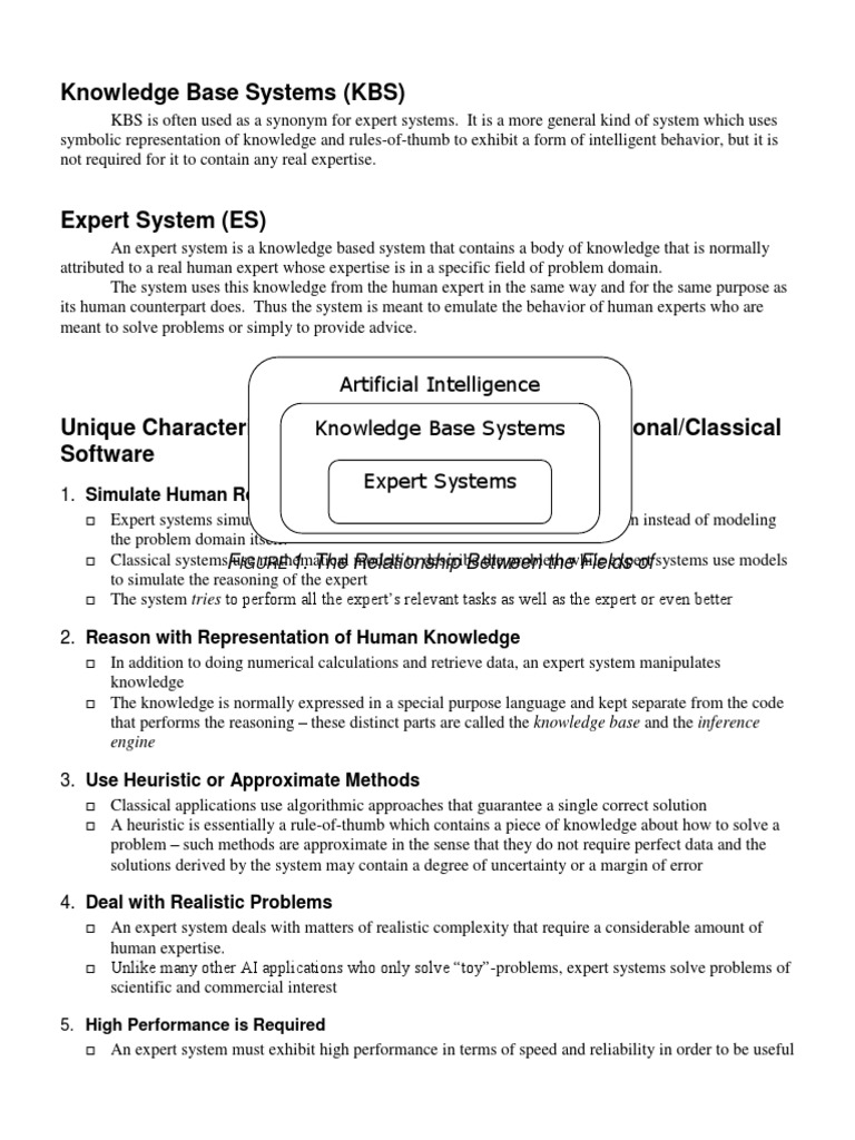 Understanding the Differences Between Knowledge Base Systems, Expert ...