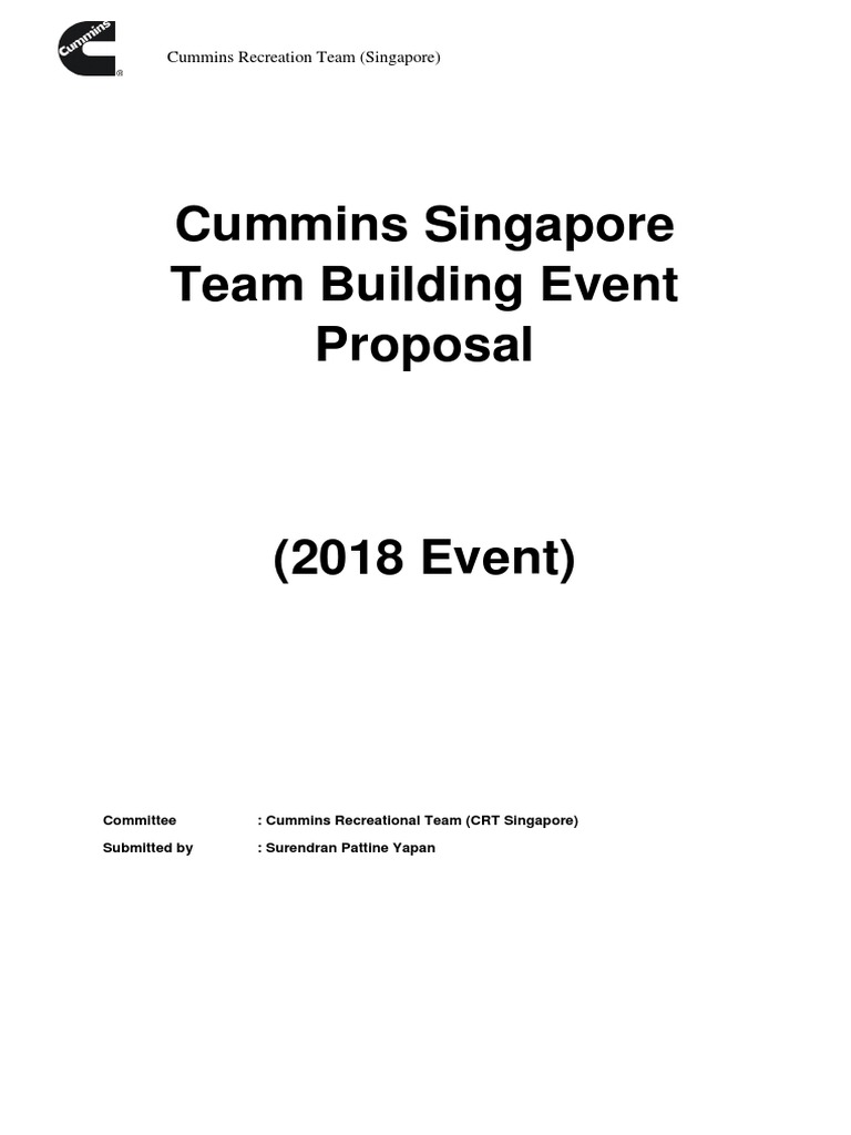 Cummins Team Building Event Proposal | PDF | Team Building | Leisure