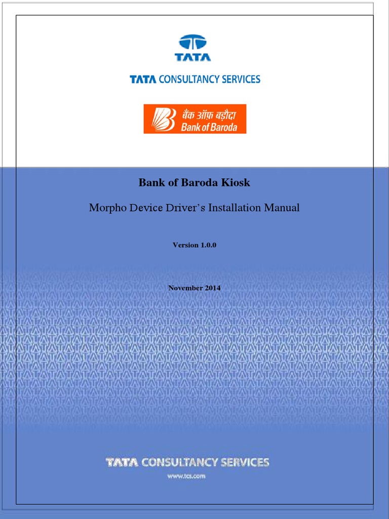 Morpho Device Driver S Installation Manual: Bank of Baroda Kiosk | PDF | Installation (Computer ...