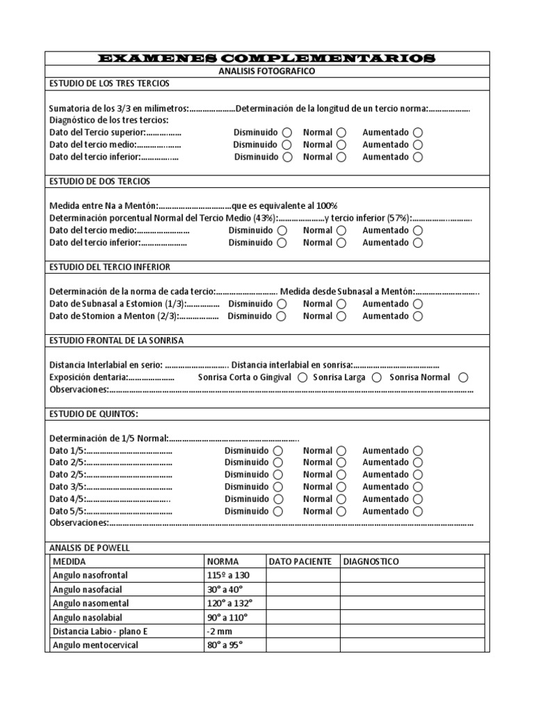 Examenes Complementarios - Ortodoncia | PDF | Diente | Ramas de Odontología