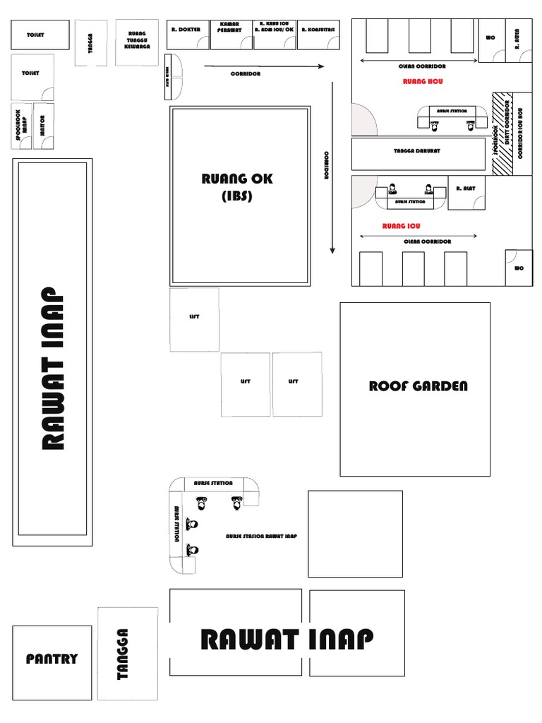 Denah Icu Ajuan LT 3 180319 | PDF | Hospital And Clinic