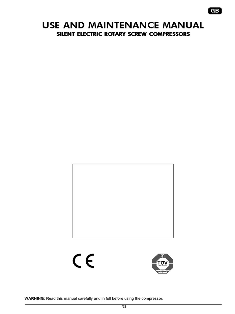 Use and Maintenance Manual: WARNING: Read This Manual Carefully and in ...