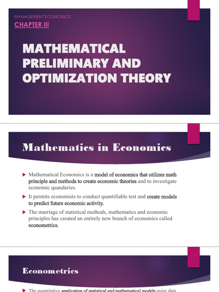 Mathematical Preliminary and Optimization Theory | PDF | Economics ...