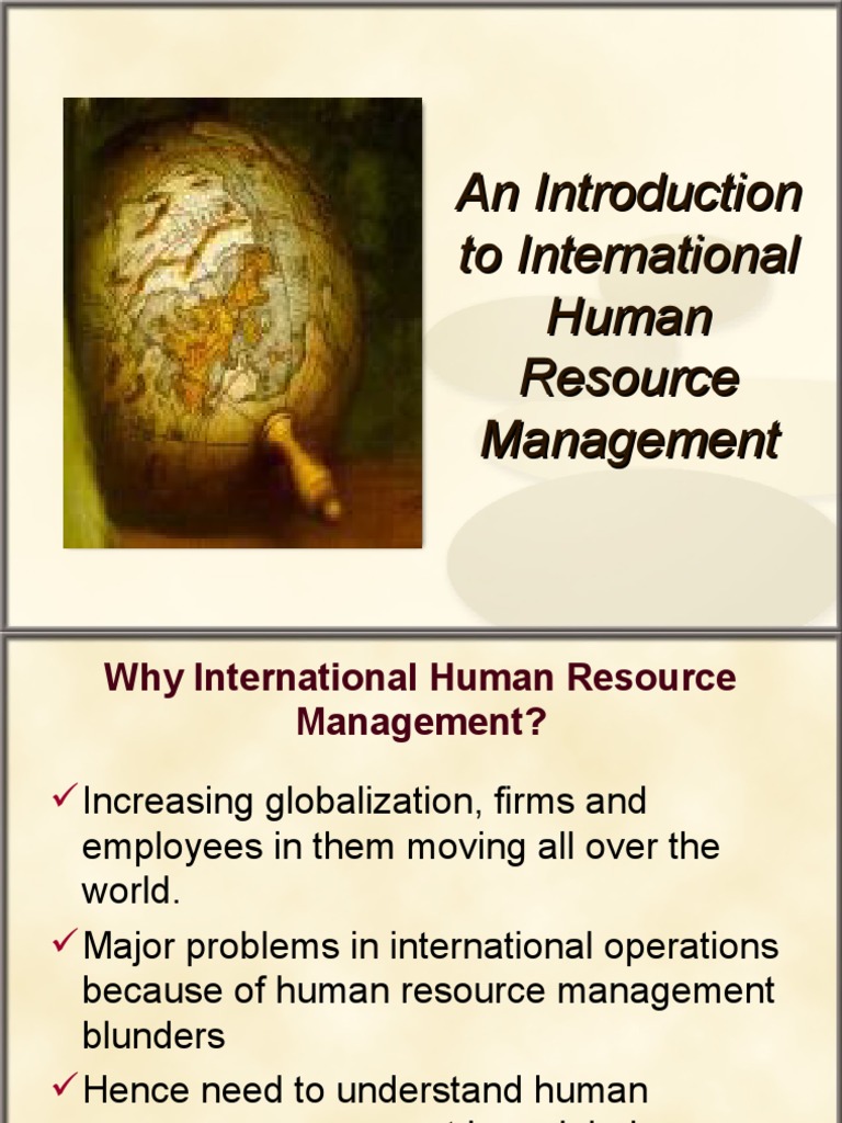 International Human Resource Management | PDF | Human Resource ...