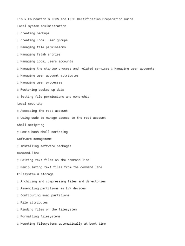 LFCS & LFCE Certification Guide | PDF | File System | Proxy Server