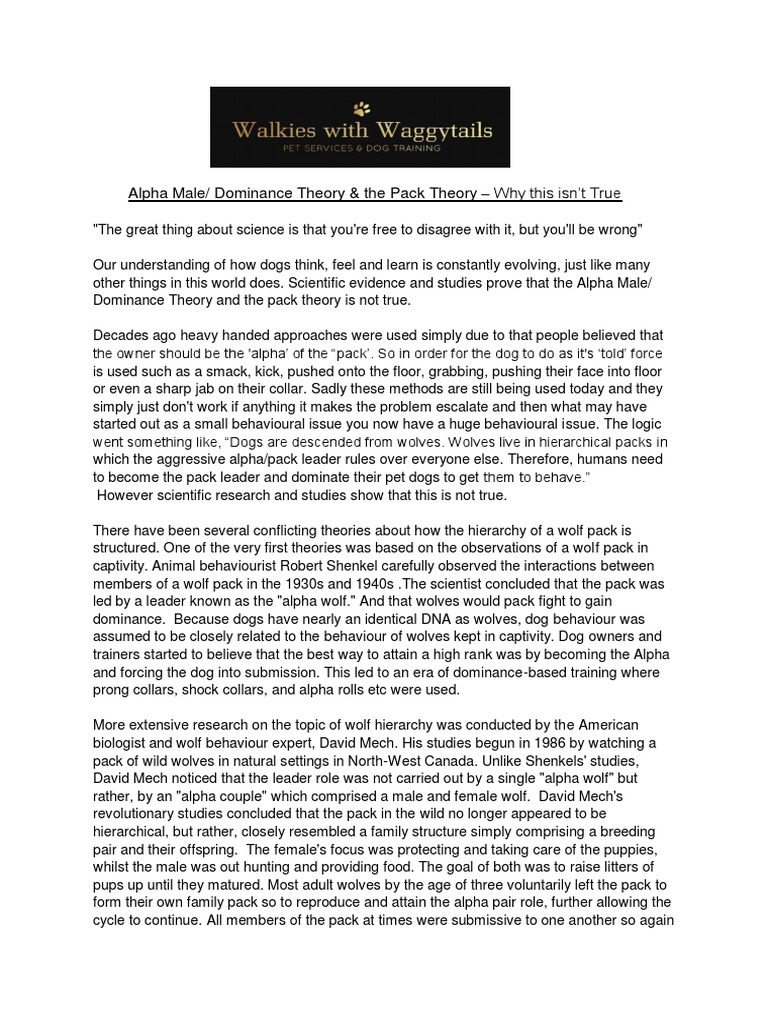 Alpha - Dominance Pack Theory 1 | PDF | Pack (Canine) | Dogs