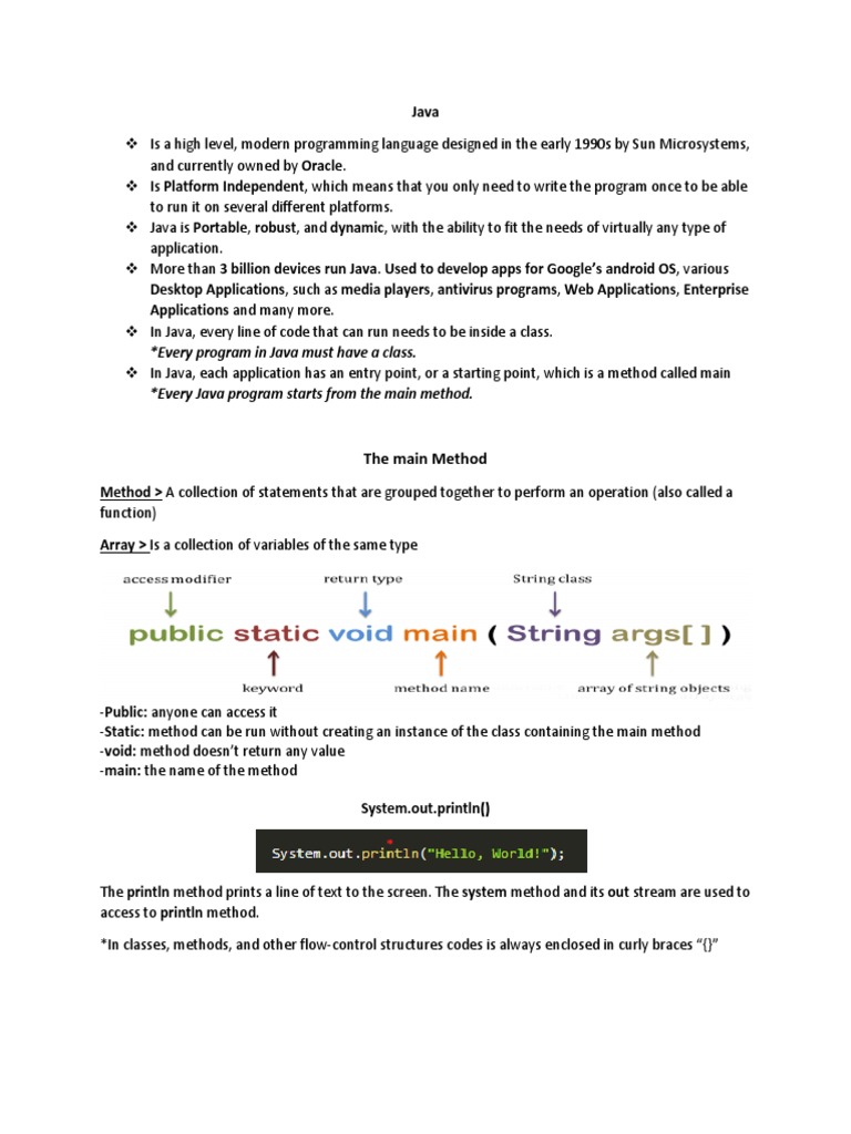 Java Programming Language Basics | PDF Java Programming Language Basics | PDF