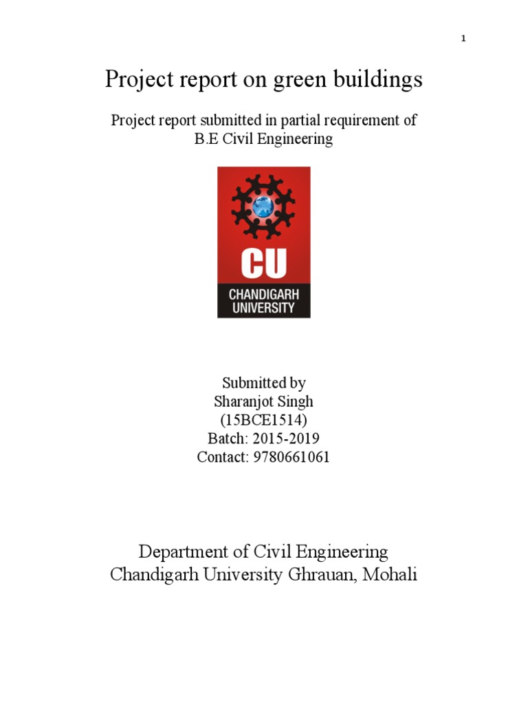 Project report on green buildings: Project report submitted in partial ...