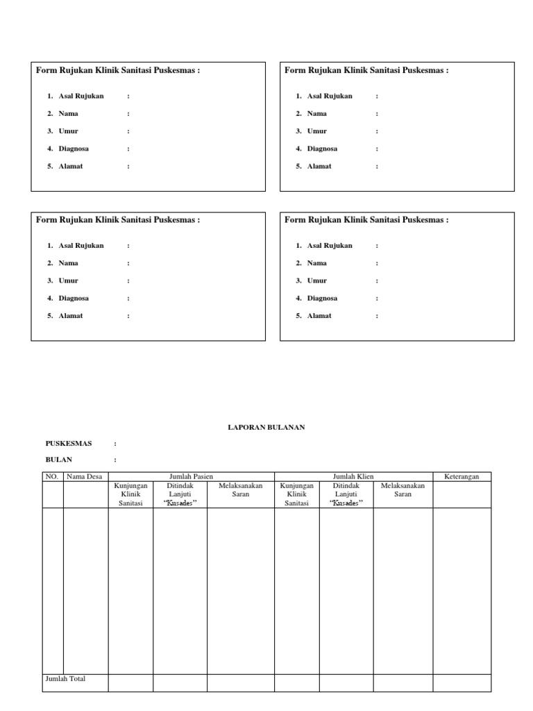 Form Klinik Sanitasi | PDF