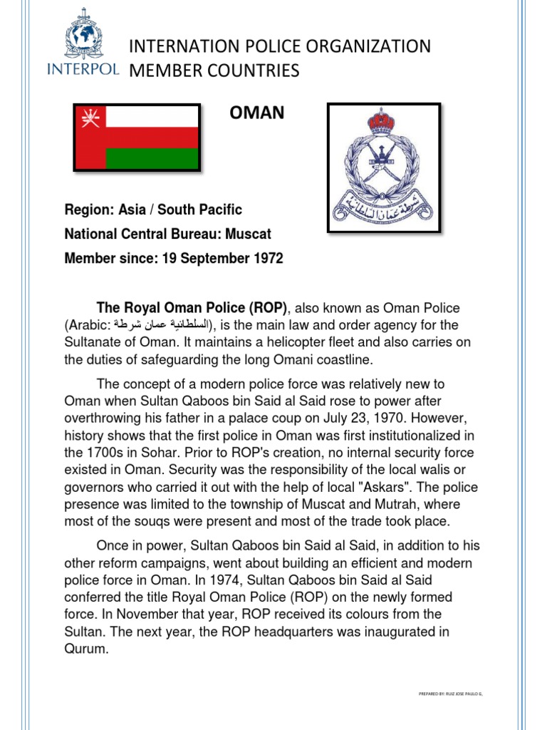 Internation Police Organization Member Countries | PDF | Emergency ...