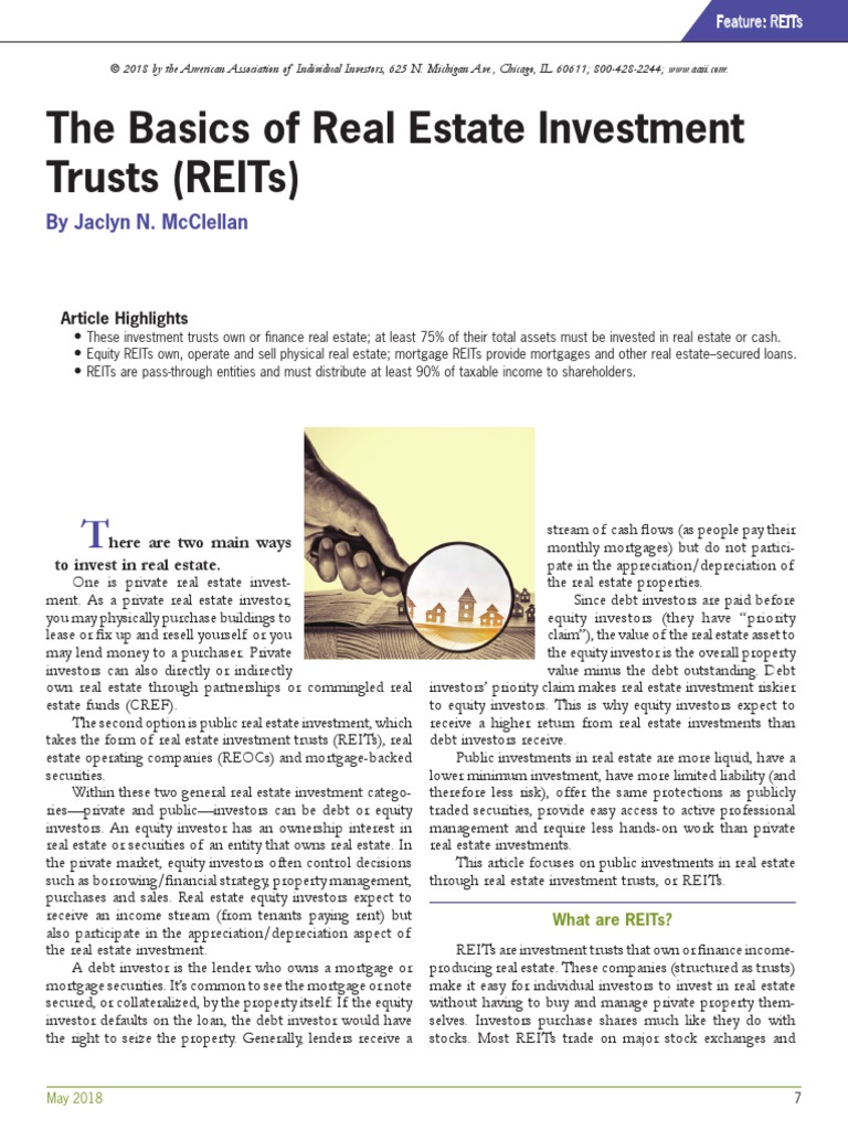 Basics of REIT PDF | PDF | Real Estate Investment Trust | Investment Fund