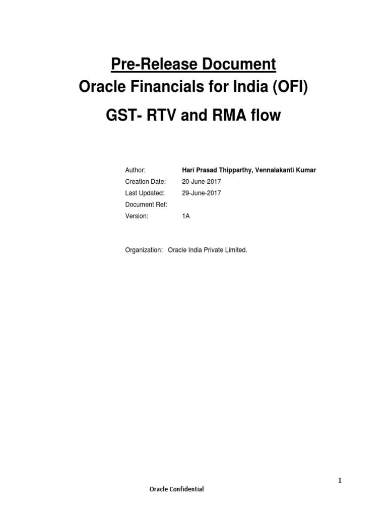 GST RTV and RMA Process Flow Guide | PDF | Invoice | Debits And Credits
