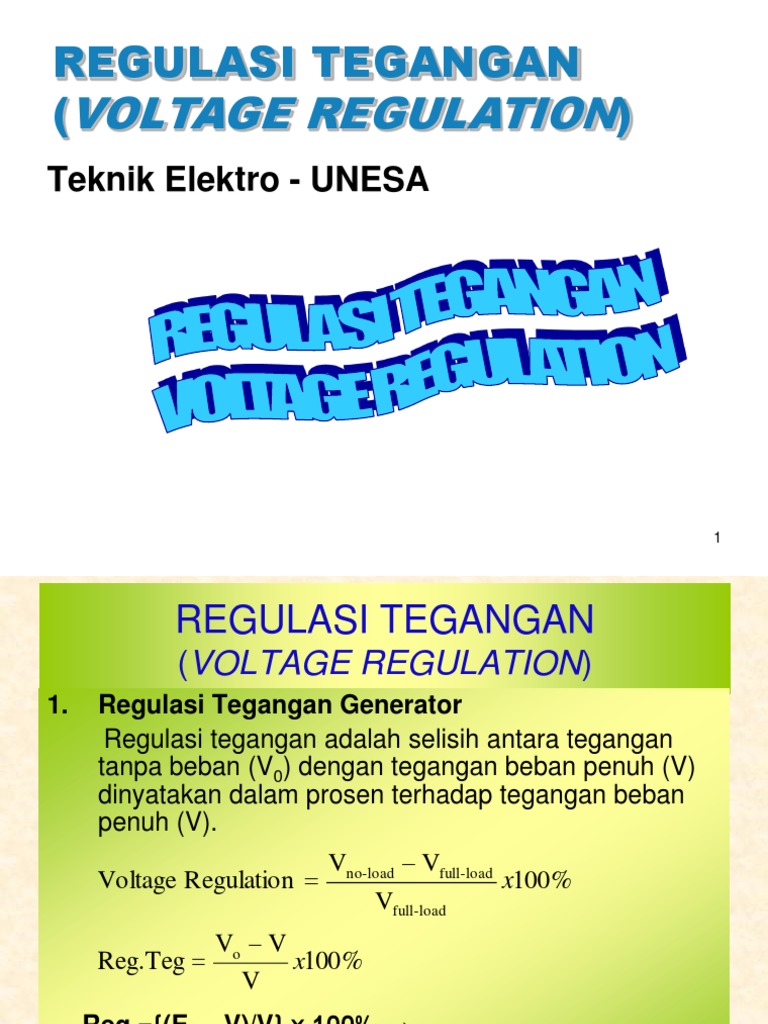 Regulasi Tegangan PDF | PDF