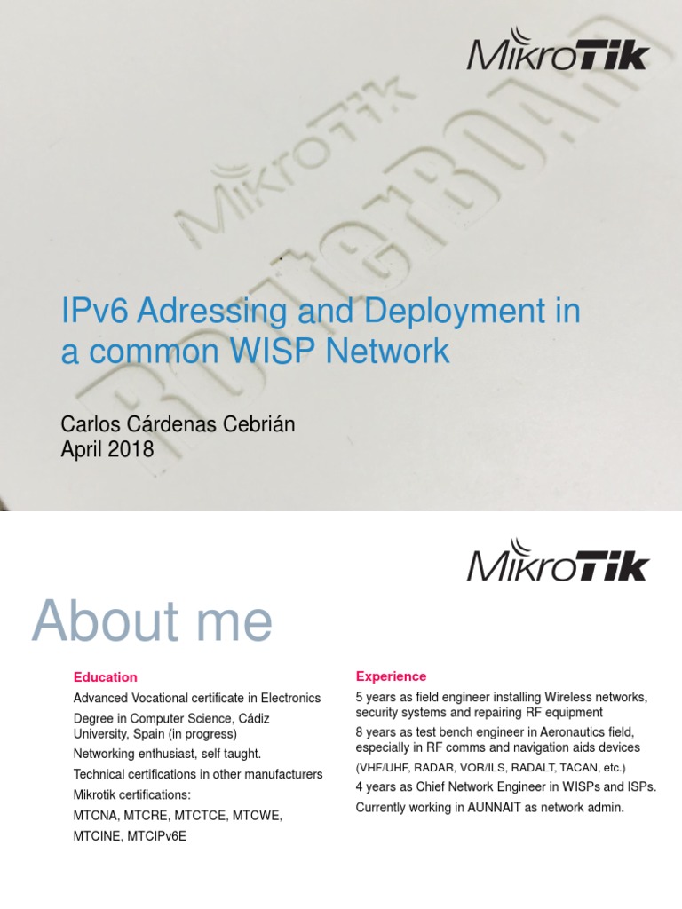 IPv6 Addressing and Deployment in A Common WISP Network | PDF | I Pv6 ...