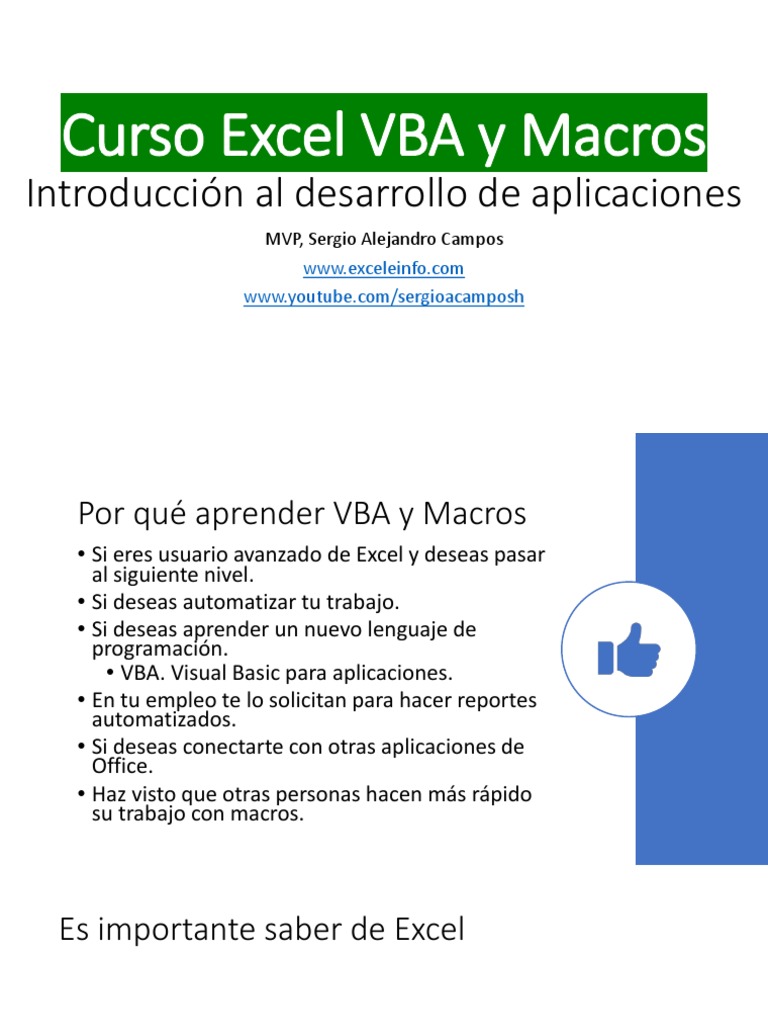 Curso Excel VBA y Macro - Cap°tulo 1 | PDF | Macro (informática) | Microsoft Excel