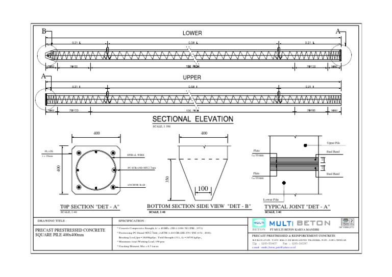 PC Pile 40x40cm | PDF | Prestressed Concrete | Civil Engineering