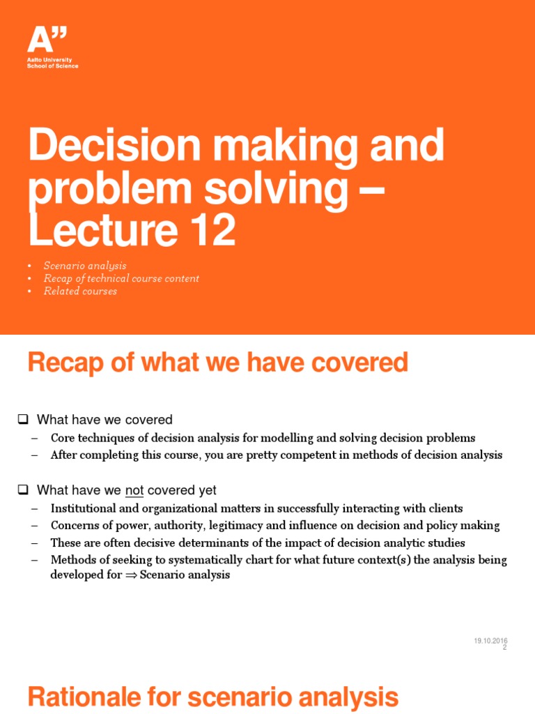 Decision Making and Problem Solving PDF | PDF | Analysis | Cognition