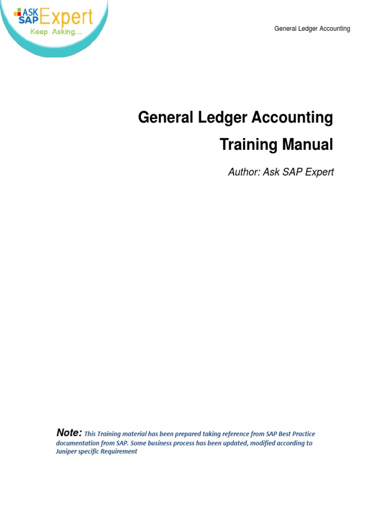 General Ledger Accounting Training Manual | PDF | Debits And Credits ...